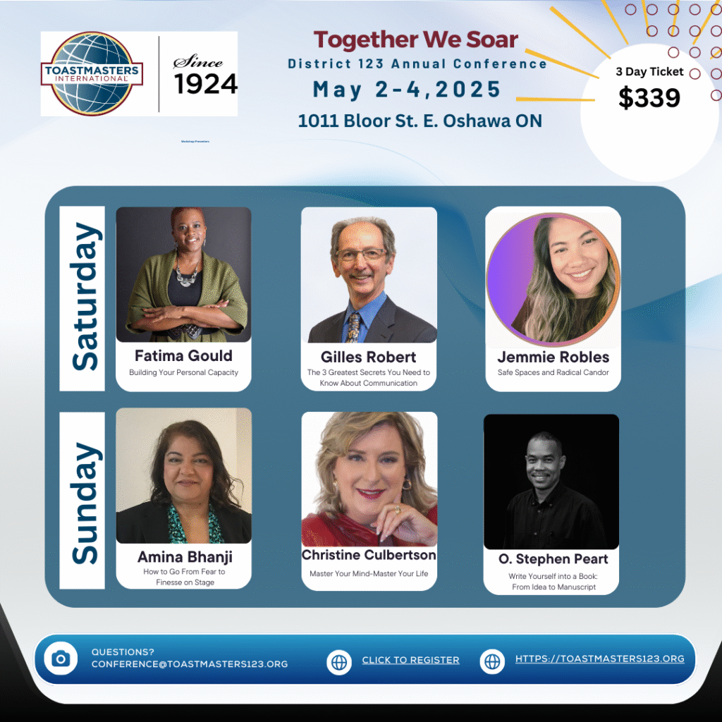 Annual Conference 2025 Workshops - Toastmasters District 123