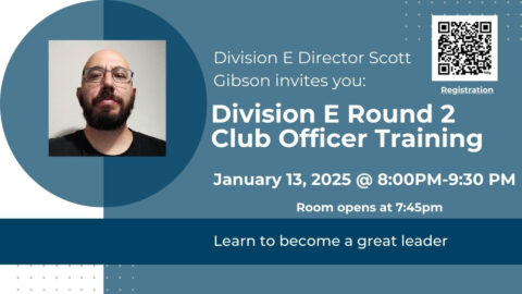 Division E Club Officer Training Round 2 - Toastmasters District 123